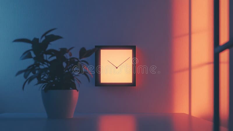 A Modern Digital Clock Displaying a Glitched or Blank Screen Where the ...