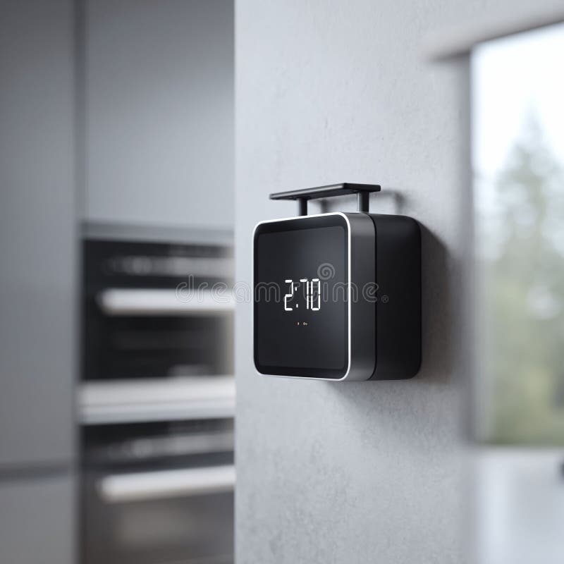 Modern Digital Clock Displaying Time on a Wall, Minimalist Design ...