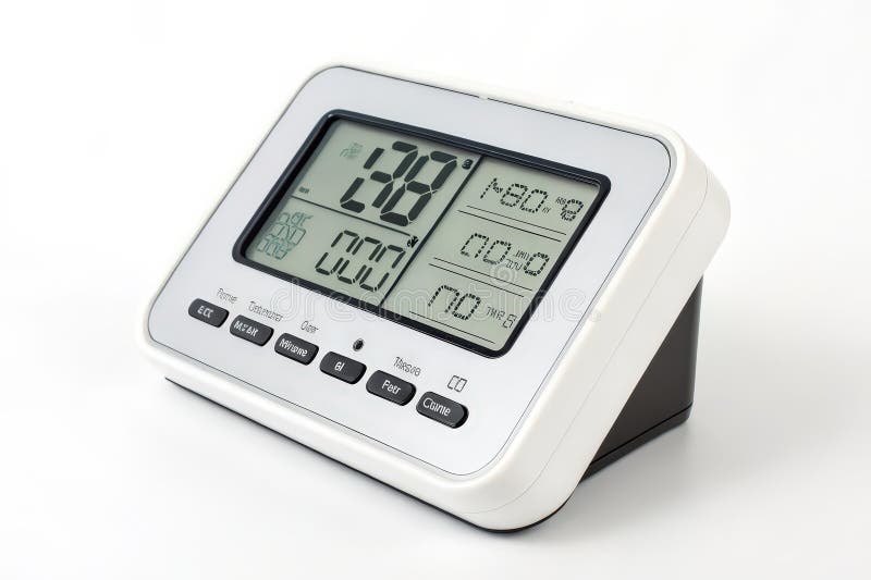 Modern Digital Clock on White Background Stock Image - Image of timer ...