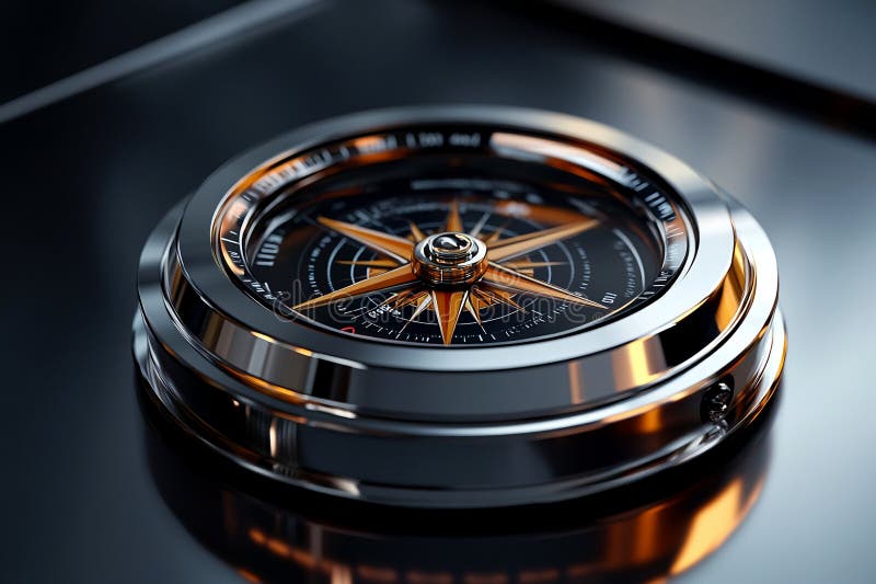 Strategic Business Navigation: Modern Digital Compass Guiding Success ...