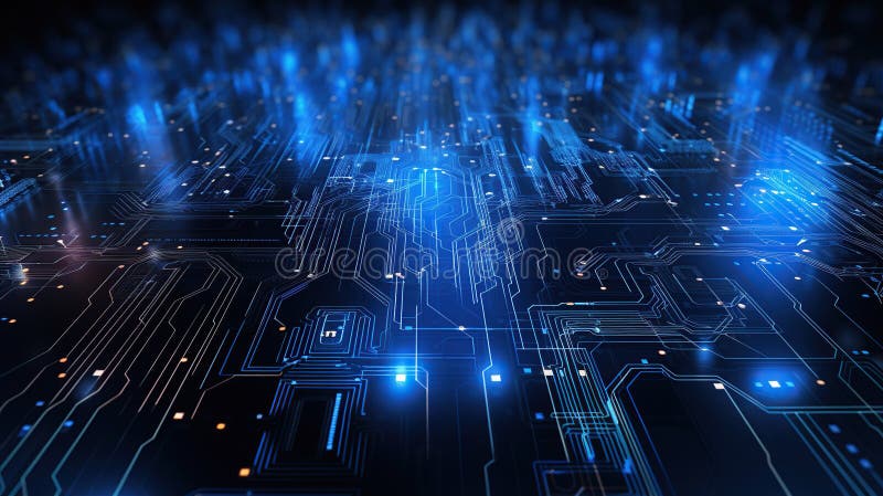 Modern Digital Computer Circuit Technology Data. AI Generated Stock ...