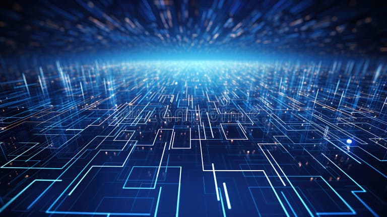 Modern Digital Computer Circuit Technology Data. AI Generated Stock ...