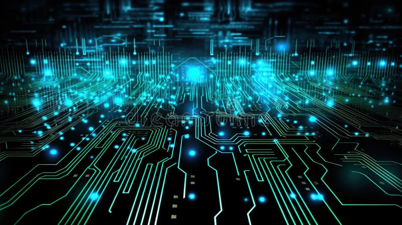 Modern Digital Computer Circuit Technology Data. AI Generated Stock ...