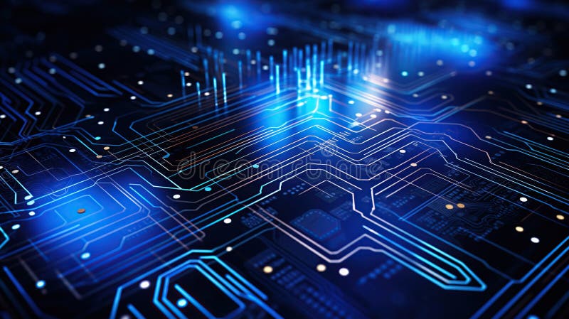 Modern Digital Computer Circuit Technology Data. AI Generated Stock ...