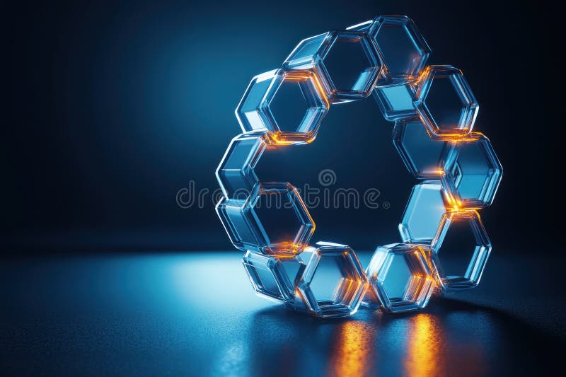A Modern Digital Concept Featuring Interlinked Hexagons Illuminated ...