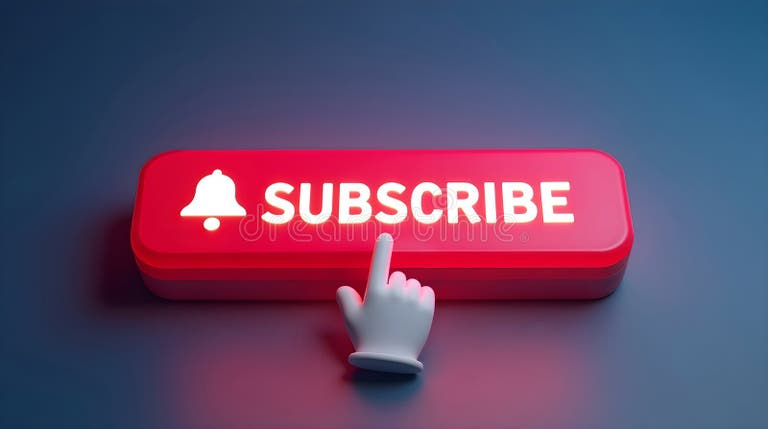 Modern Digital Concept Showing White Hand Pressing Subscribe Button ...