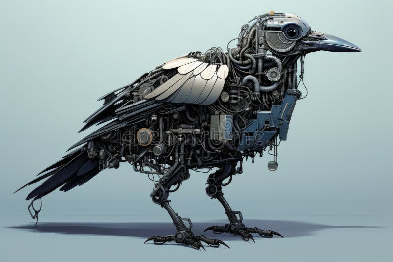Modern Digital Crow Robot AI Generated Stock Illustration ...