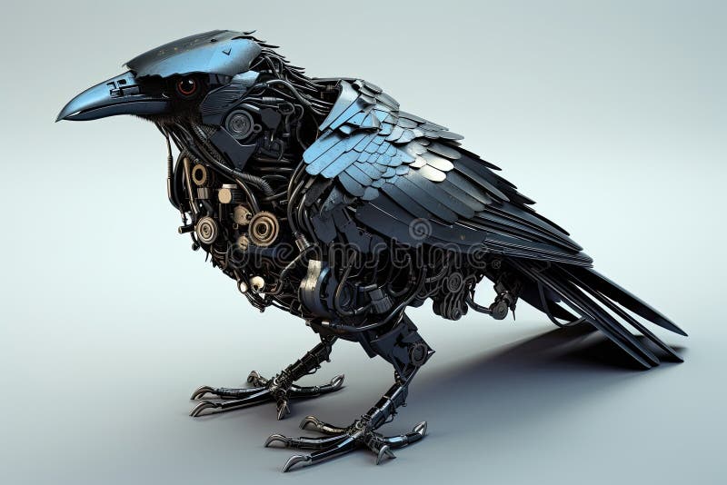 Modern Digital Crow Robot AI Generated Stock Illustration ...