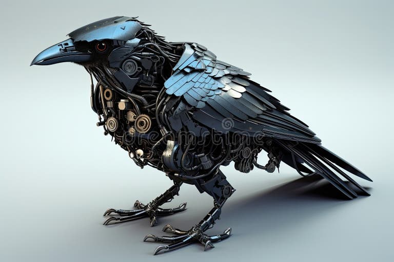 Modern Digital Crow Robot AI Generated Stock Illustration ...