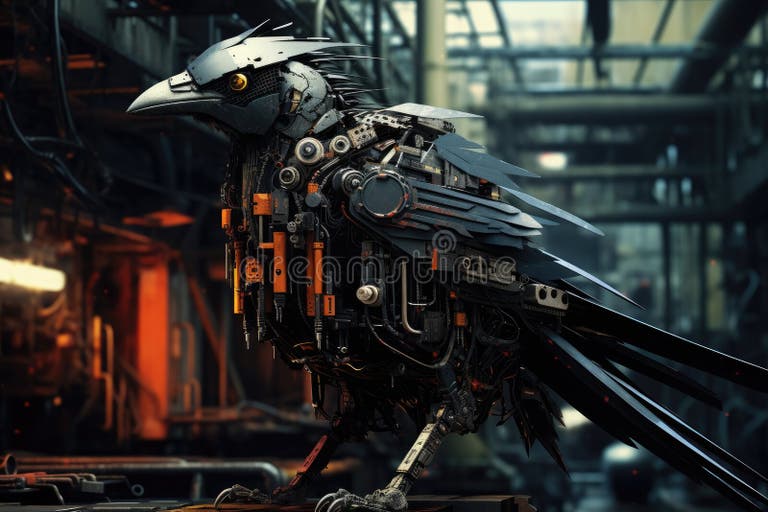 Modern Digital Crow Robot AI Generated Stock Illustration ...