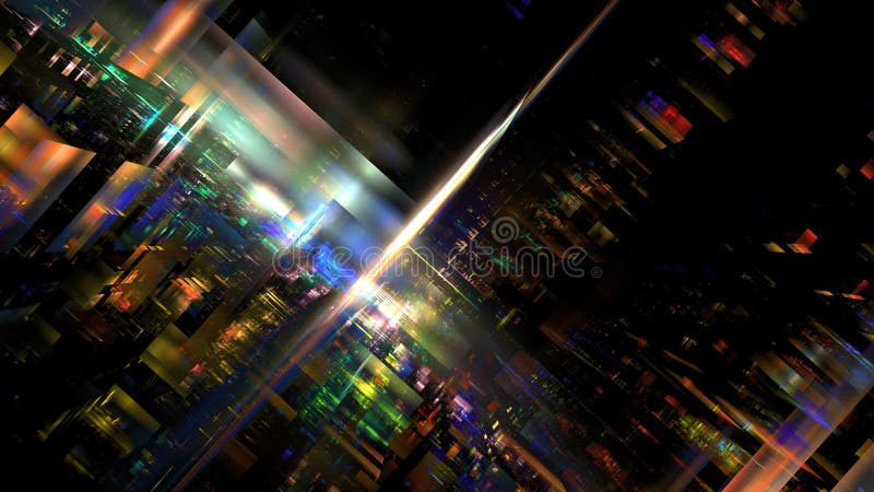 Modern Digital 3d Building of the City of the Future, Bright Glowing ...