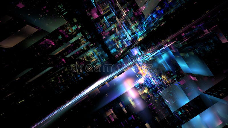 Modern Digital 3d Building of the City of the Future, Bright Glowing ...