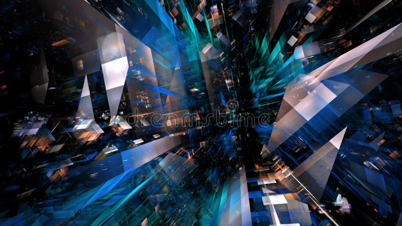 Modern Digital 3d Building of the City of the Future, Bright Glowing ...