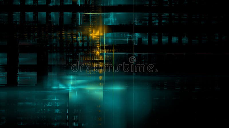 Modern Digital 3d Building of the City of the Future, Bright Glowing ...