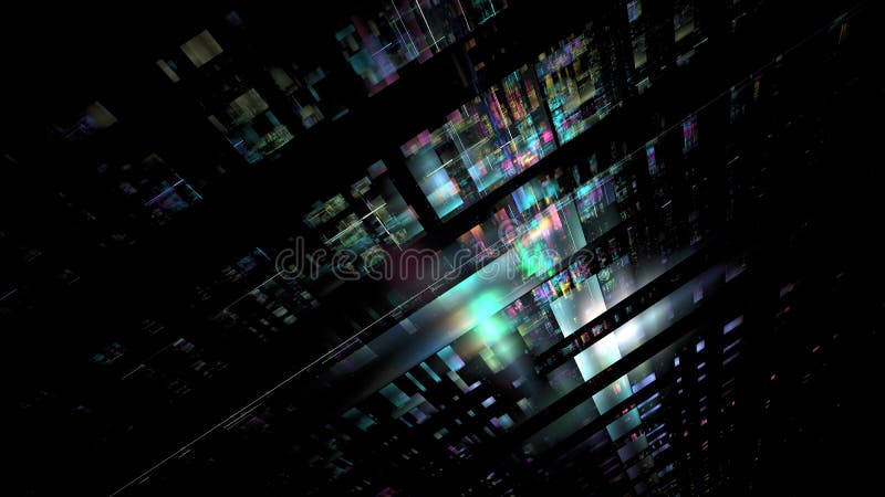 Modern Digital 3d Building of the City of the Future, Bright Glowing ...