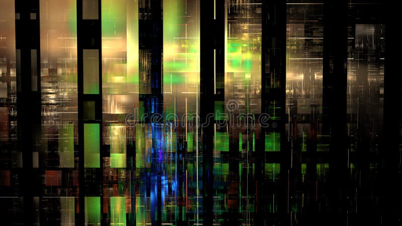 Modern Digital 3d Building of the City of the Future, Bright Glowing ...