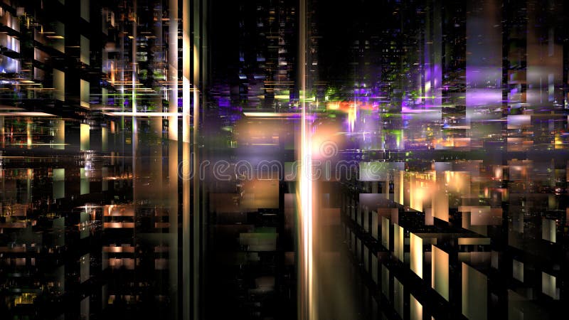 Modern Digital 3d Building of the City of the Future, Bright Glowing ...