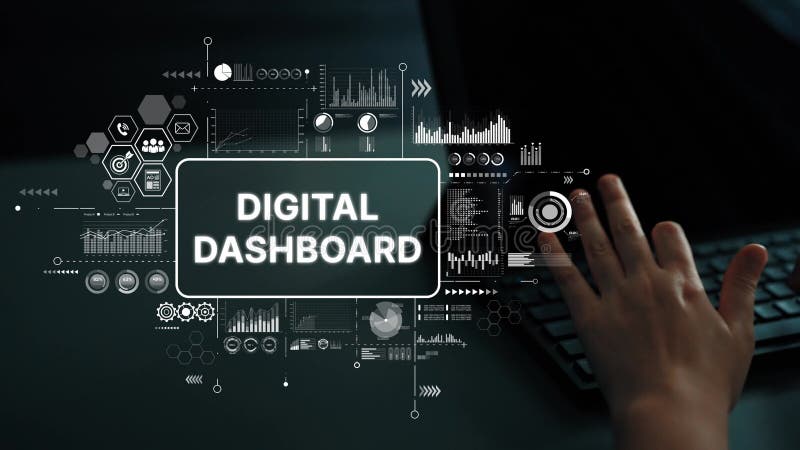 Modern Digital Dashboard Interface with User Interaction and Data ...