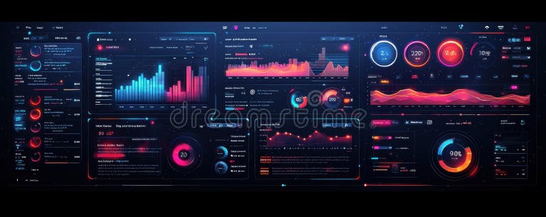 Modern Digital Dashboard Showcasing Data Visualization and Analytical ...
