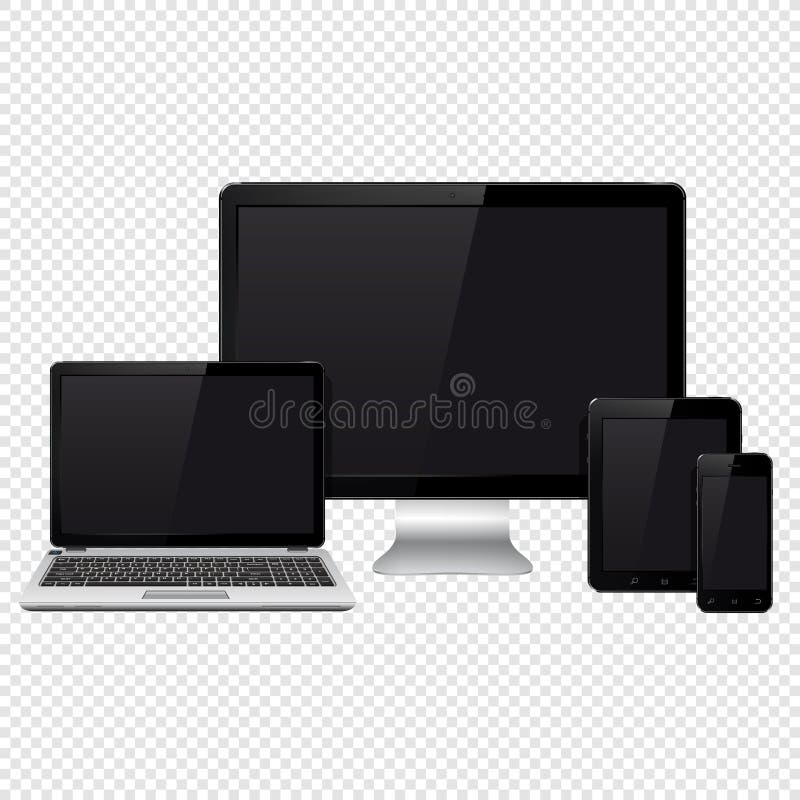 Realistic Modern Computer Monitor and Laptop Stock Vector ...