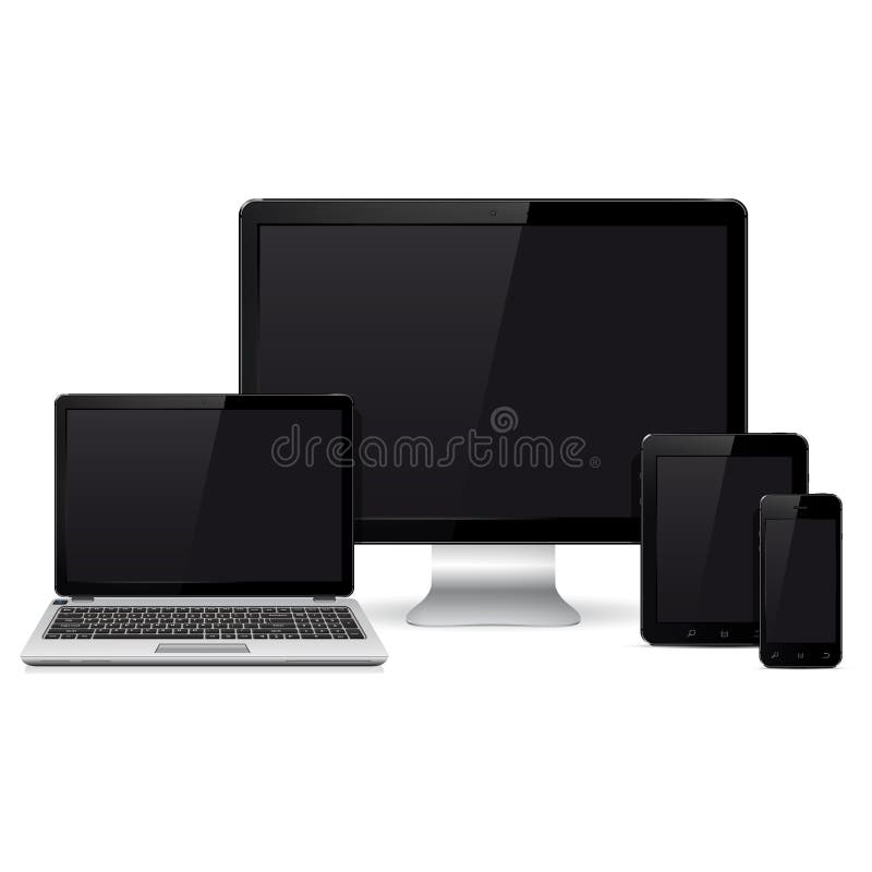 Modern digital devices stock vector. Illustration of computer - 60981815