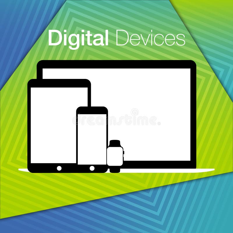 Modern Digital Devices Sets Geometric Background Stock Vector ...