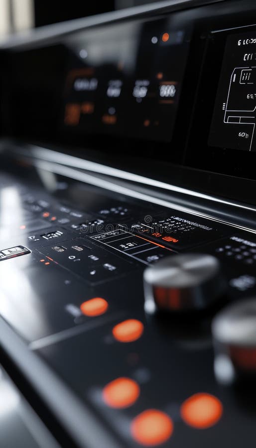 Modern Digital Dishwasher Control Panel with Blue LED Display for ...