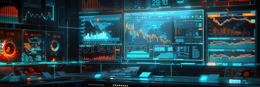 A Modern Digital Exchange Platform Showcases Live Cryptocurrency Market ...