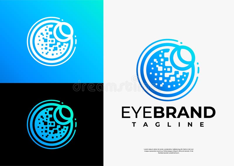 Modern Digital Eye Logo Design Template. Technology Pixel Human Eye ...