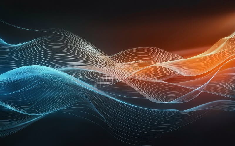 Abstract Background Futuristic Design Blue Wave Technology Digital ...