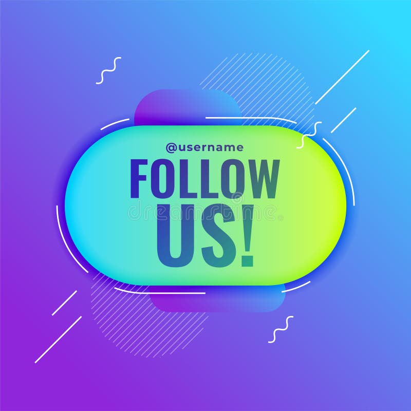 Modern Web Follow Us Template with Megaphone Design Stock Illustration ...