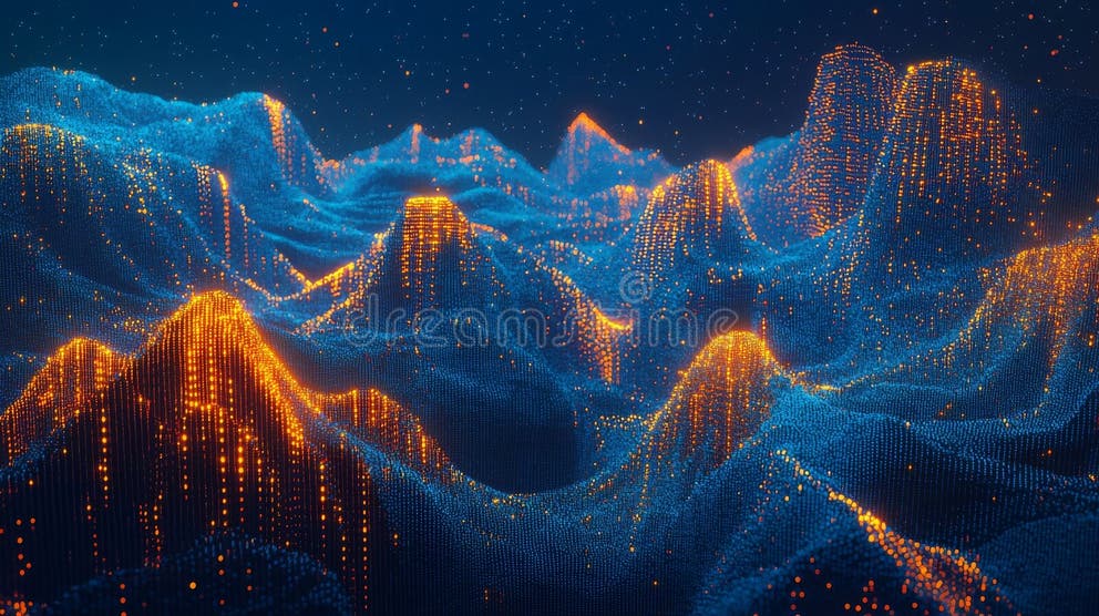 A Modern Digital Framework Featuring Glowing Binary Code and Vibrant ...