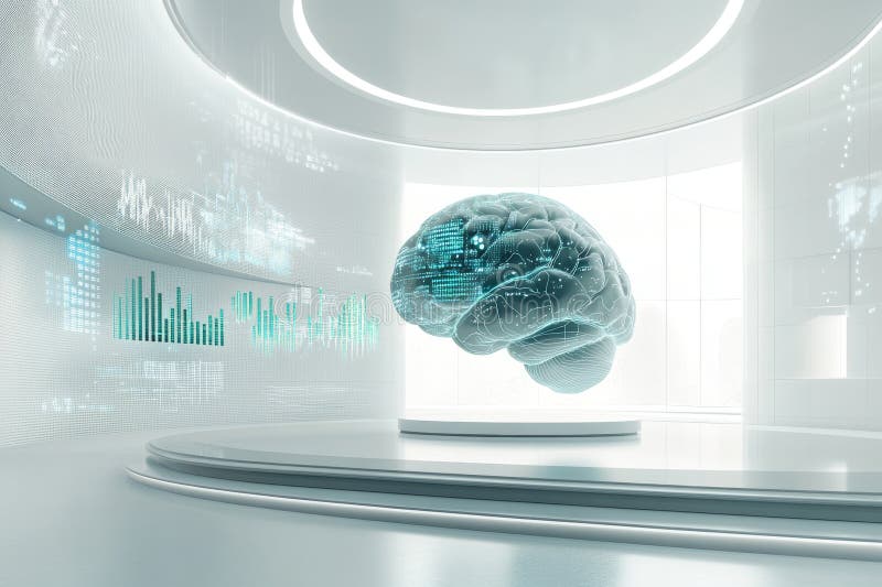 Modern Digital Intelligence Chamber: AI, Tech, and Data Display Stock ...