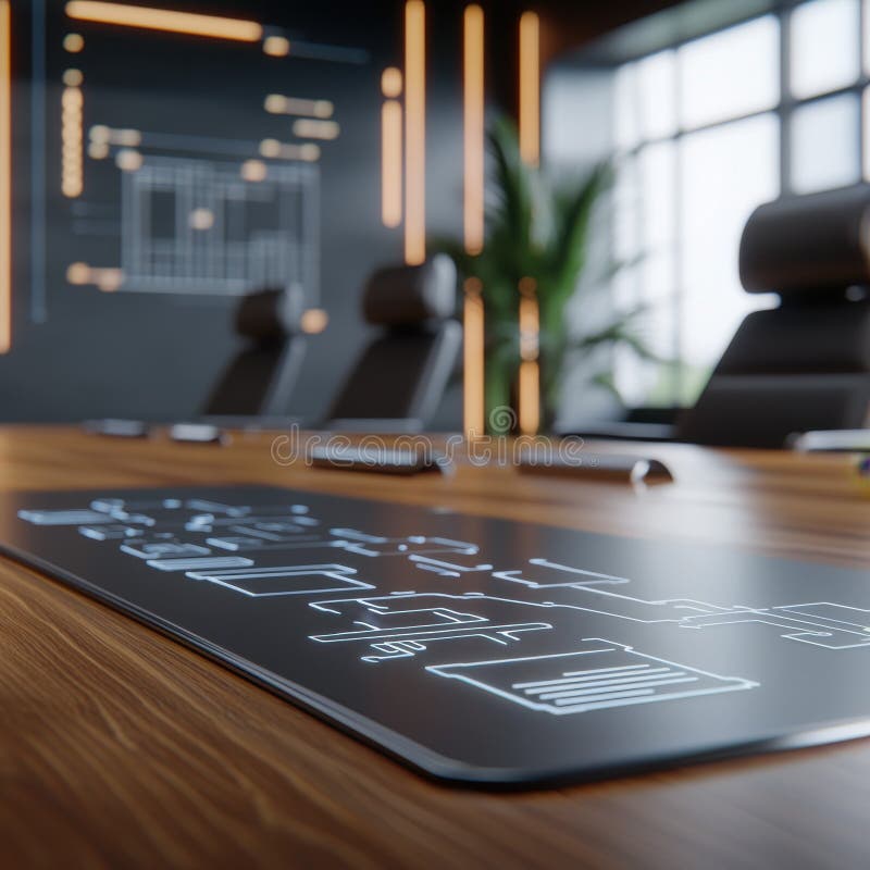 Modern Digital Interface in Corporate Boardroom Stock Photo - Image of ...