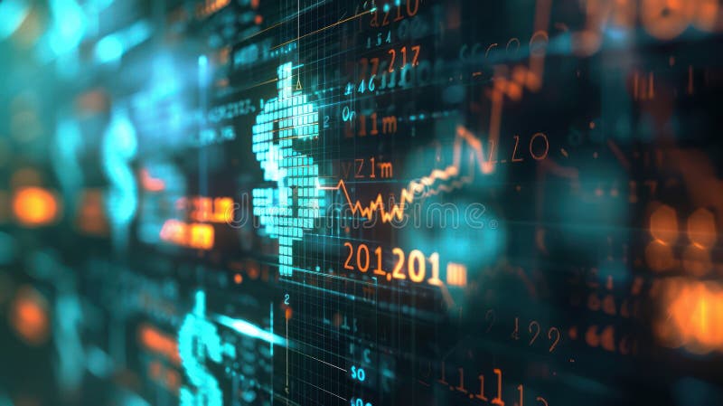 Modern Digital Interface Displaying Real-time Digital Cash Flow Stock ...