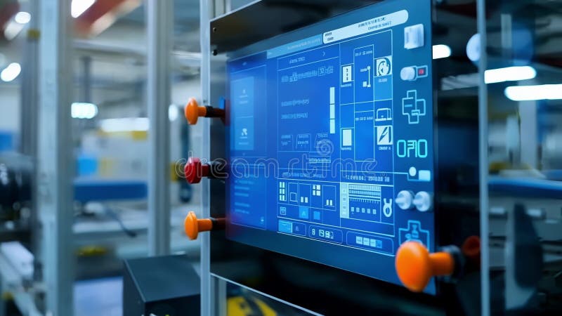 Digital Interface Showing Processing Status in High Tech Manufacturing ...