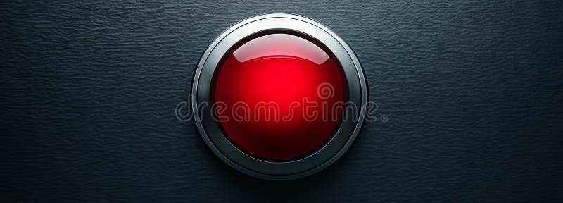 A Modern Digital Interface Showcasing a Glowing Circular Button in Red ...