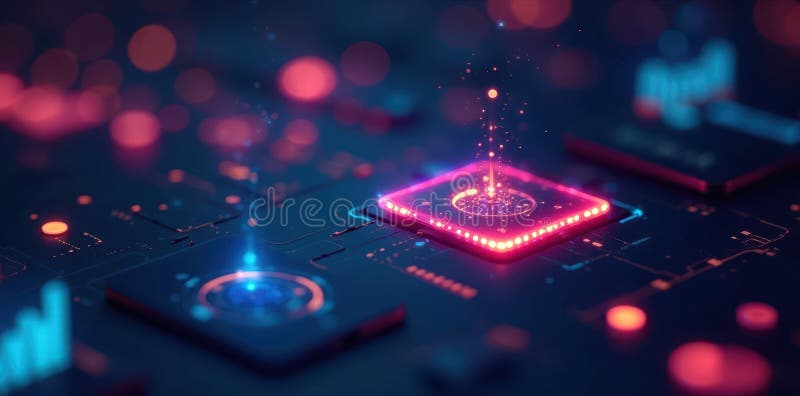 Modern Digital Interface with Virtual Assistant Icons , Client Support ...