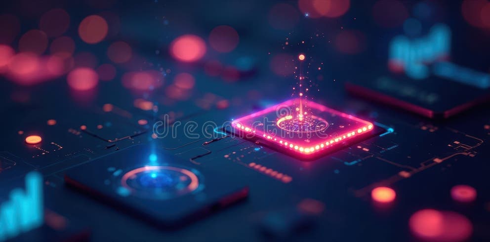 Modern Digital Interface with Virtual Assistant Icons , Client Support ...