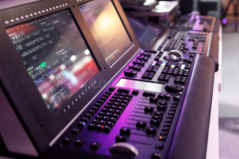 Modern Digital Lighting Control Consoles Stock Image - Image of mixer ...