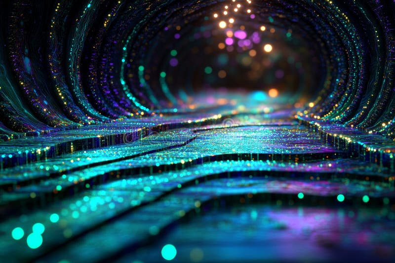 Modern Digital Lines Form a Vibrant High-tech Abstract Wave Pattern ...