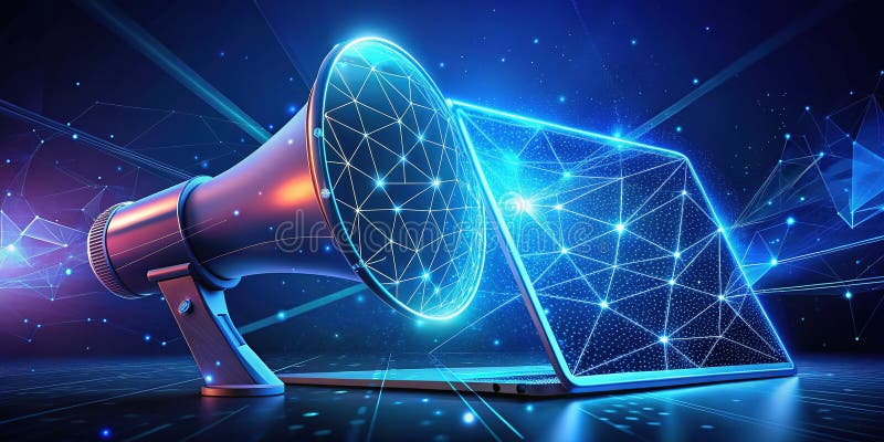 Modern Digital Marketing Campaign Illustration Low Poly Wireframe ...