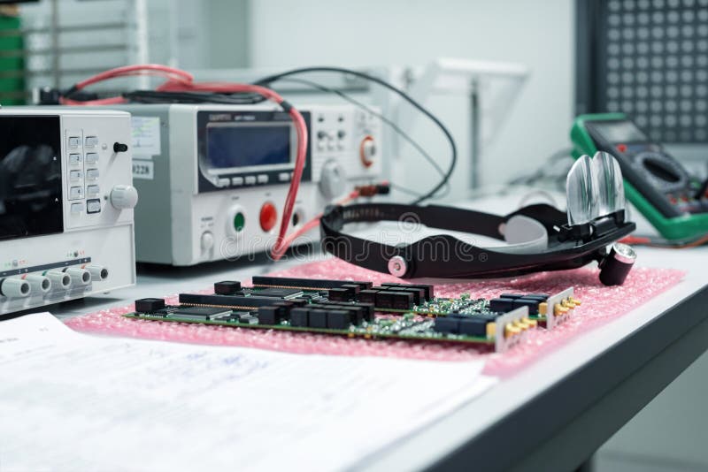 Modern Digital Measuring Instruments. Multimetric Equipment Stock Photo ...