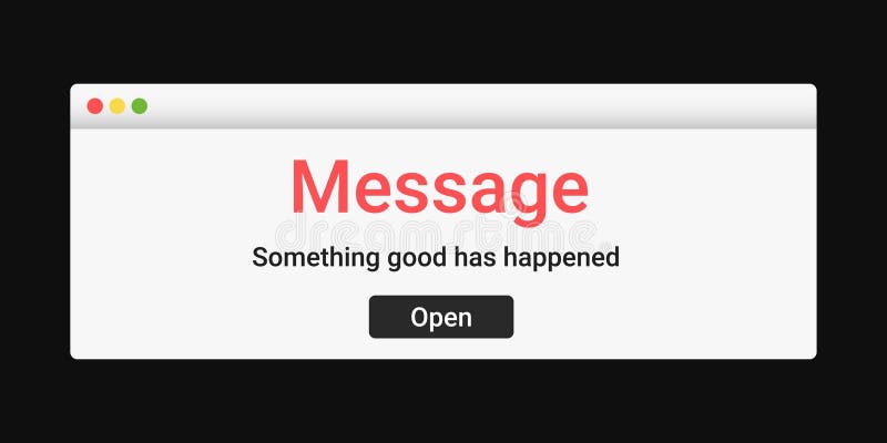 Modern Digital Message on Screen. Good Pop Up Notification Stock ...