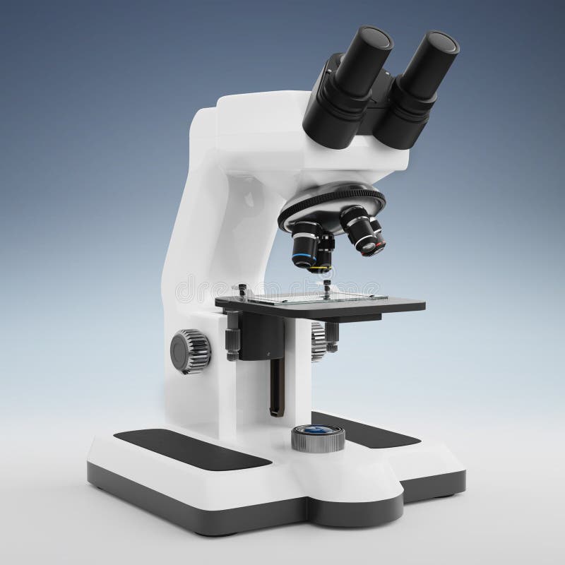 Modern Digital Microscope 3D Rendering Stock Illustration ...