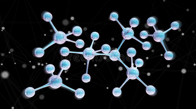 Modern Digital Molecule Structure 3D Rendering Stock Illustration ...