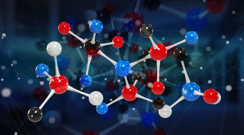 Modern Digital Molecule Structure 3D Rendering Stock Illustration ...