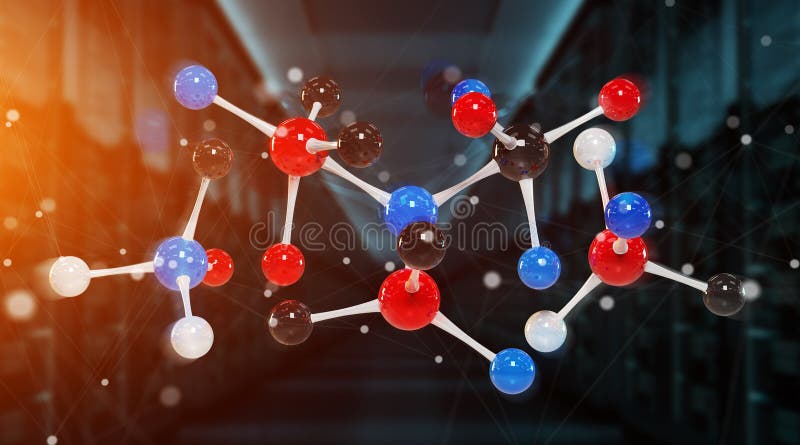 Modern Digital Molecule Structure 3D Rendering Stock Illustration ...