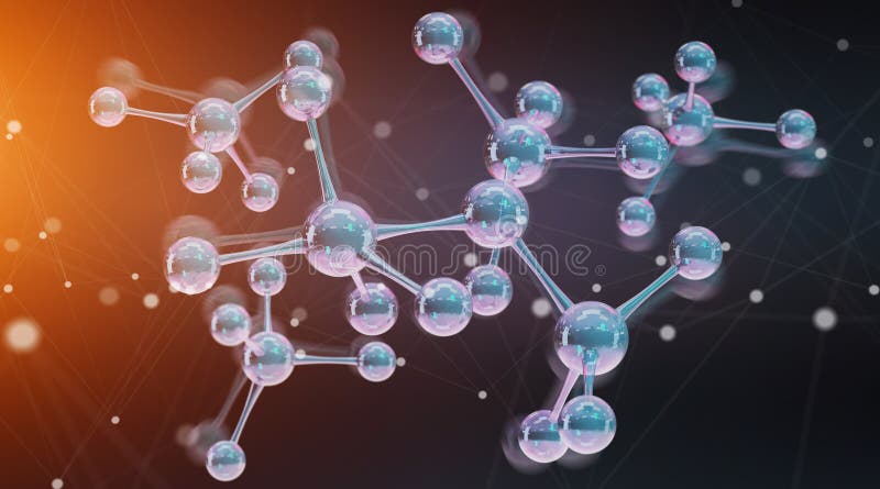 Modern Digital Molecule Structure 3D Rendering Stock Illustration ...