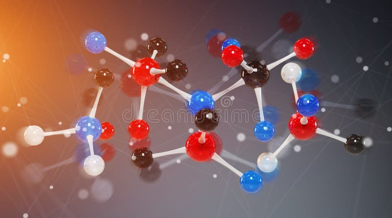 Modern Digital Molecule Structure 3D Rendering Stock Illustration ...